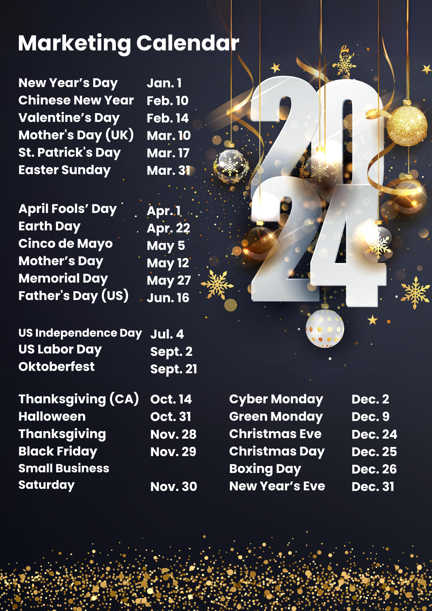 2024 E-Commerce Promotional Calendar For Wholesalers