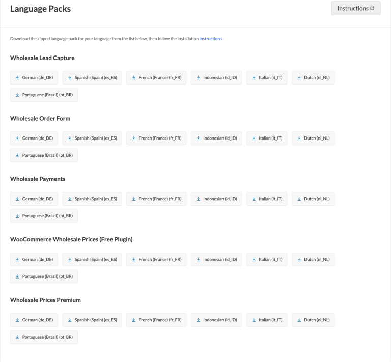 How To Use A Language Pack - Wholesale Suite